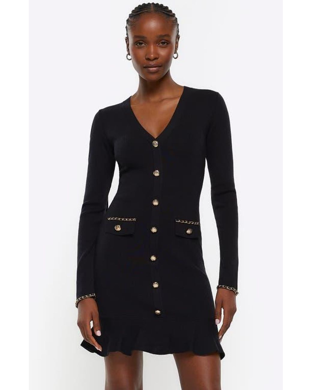 River island black dress store