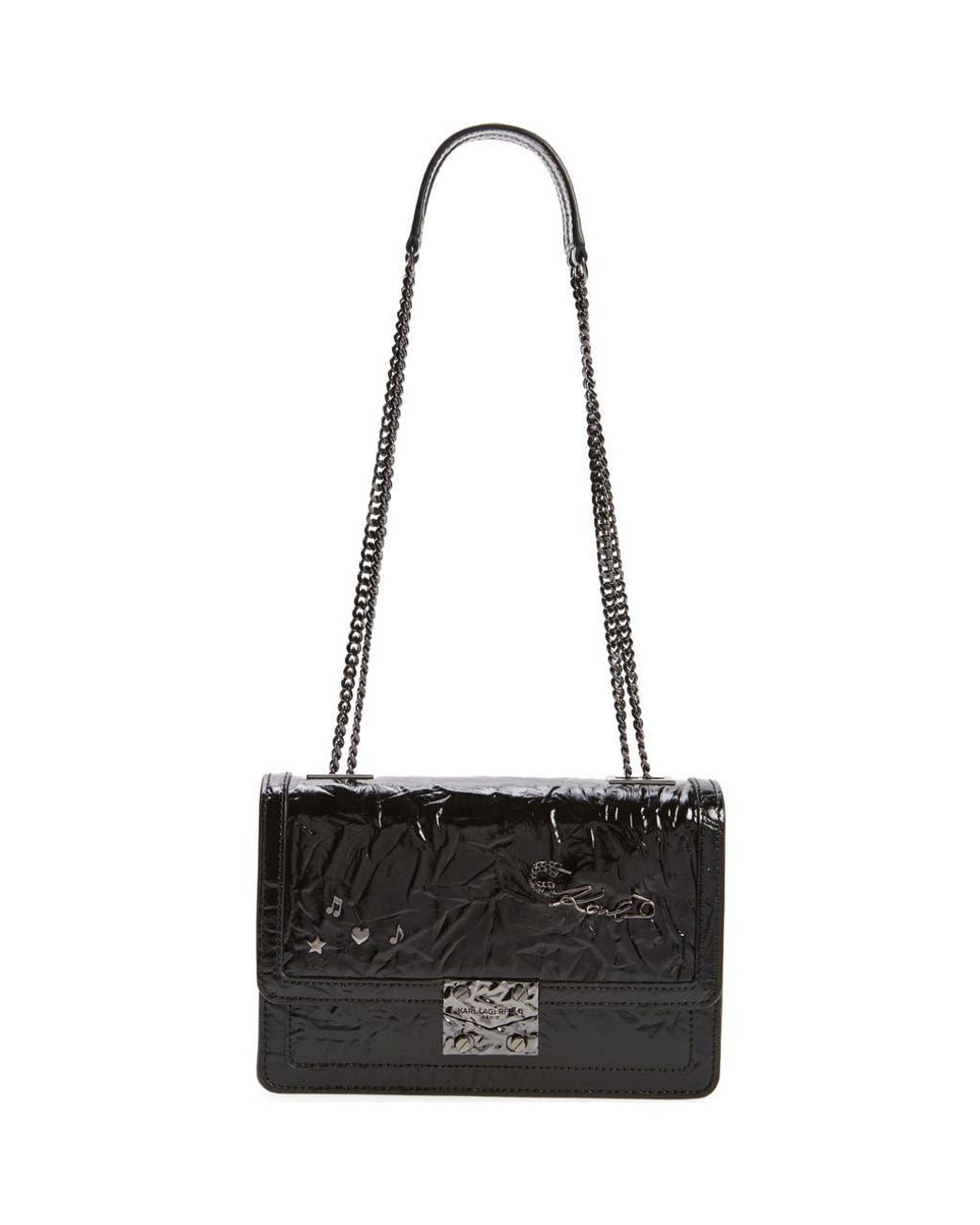 Karl Lagerfeld Corinne Medium Shoulder Bag in Black | Lyst