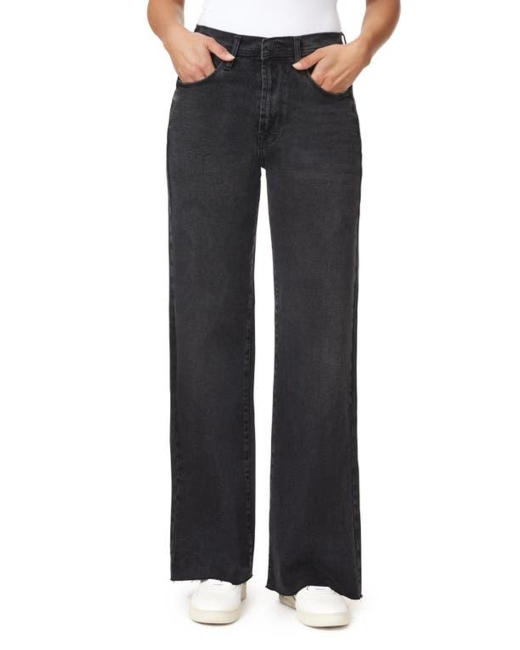 Kensie The Kaya High Rise Wide Leg Jeans in Black | Lyst