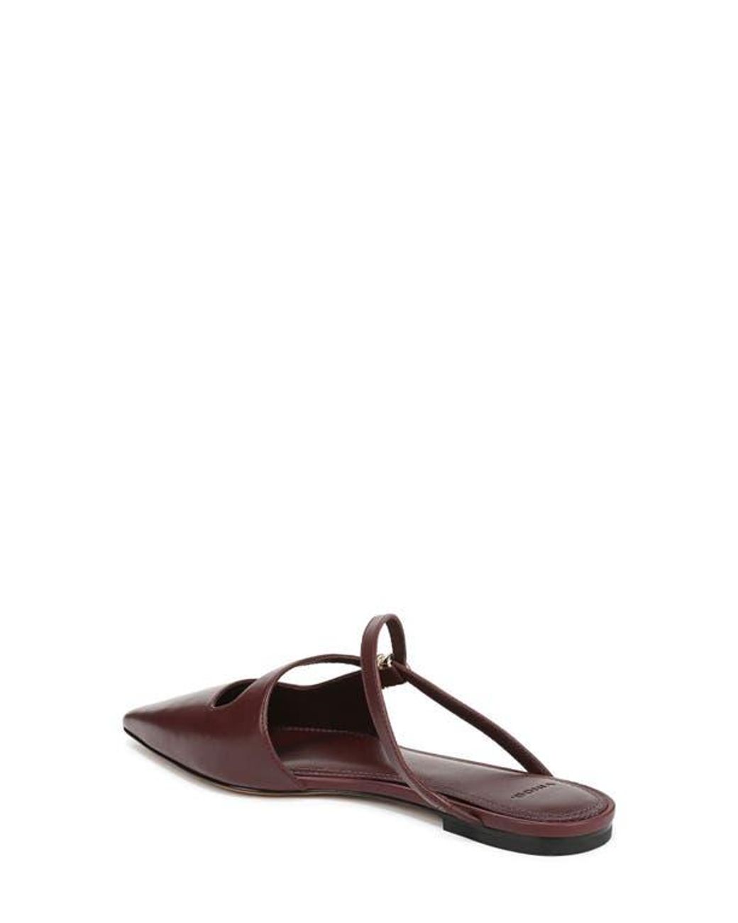 Vince Gilia Strappy Pointed Toe Flat Mule in Brown | Lyst