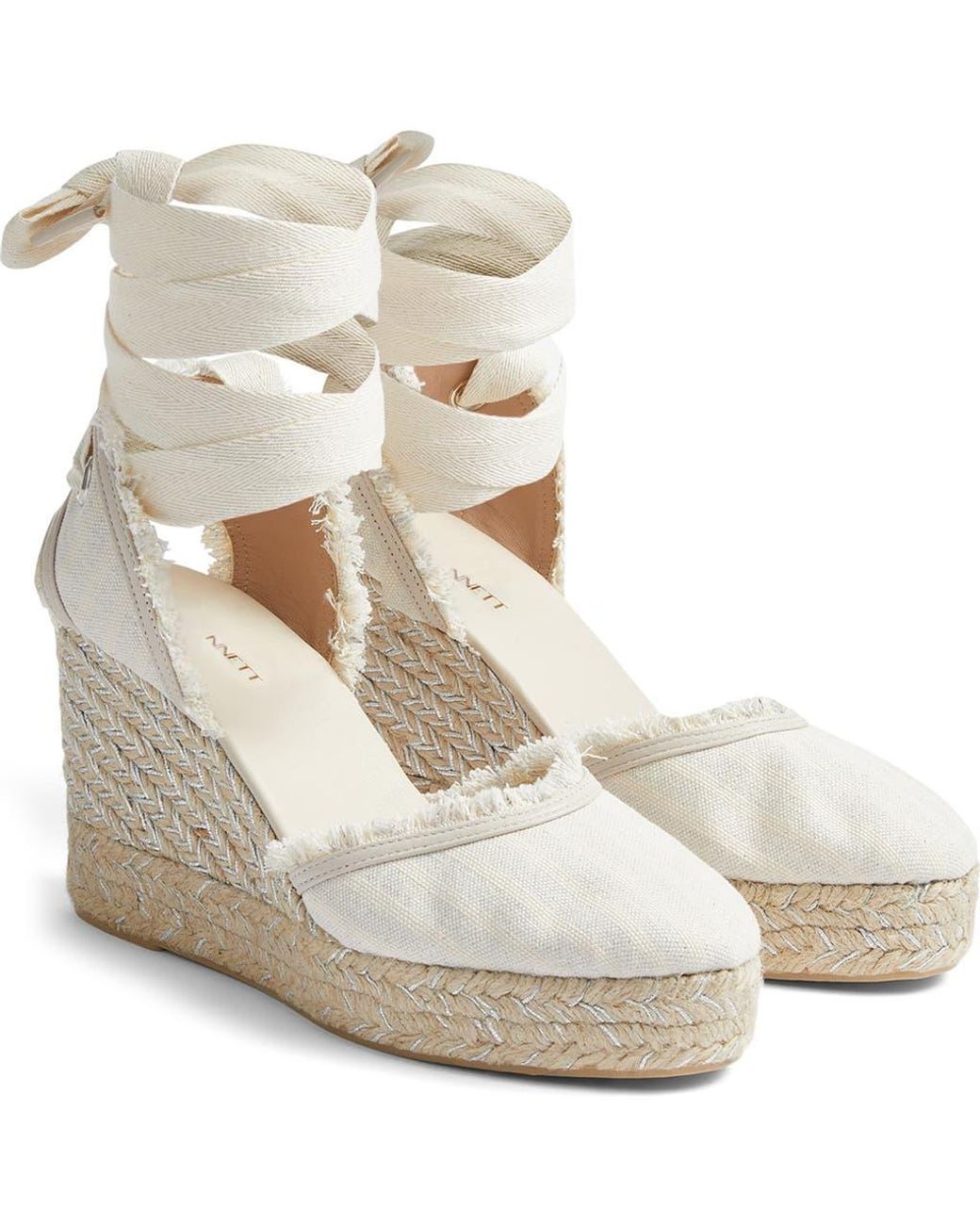 LK Bennett Sofia Espadrille Wedge Sandal in Metallic | Lyst