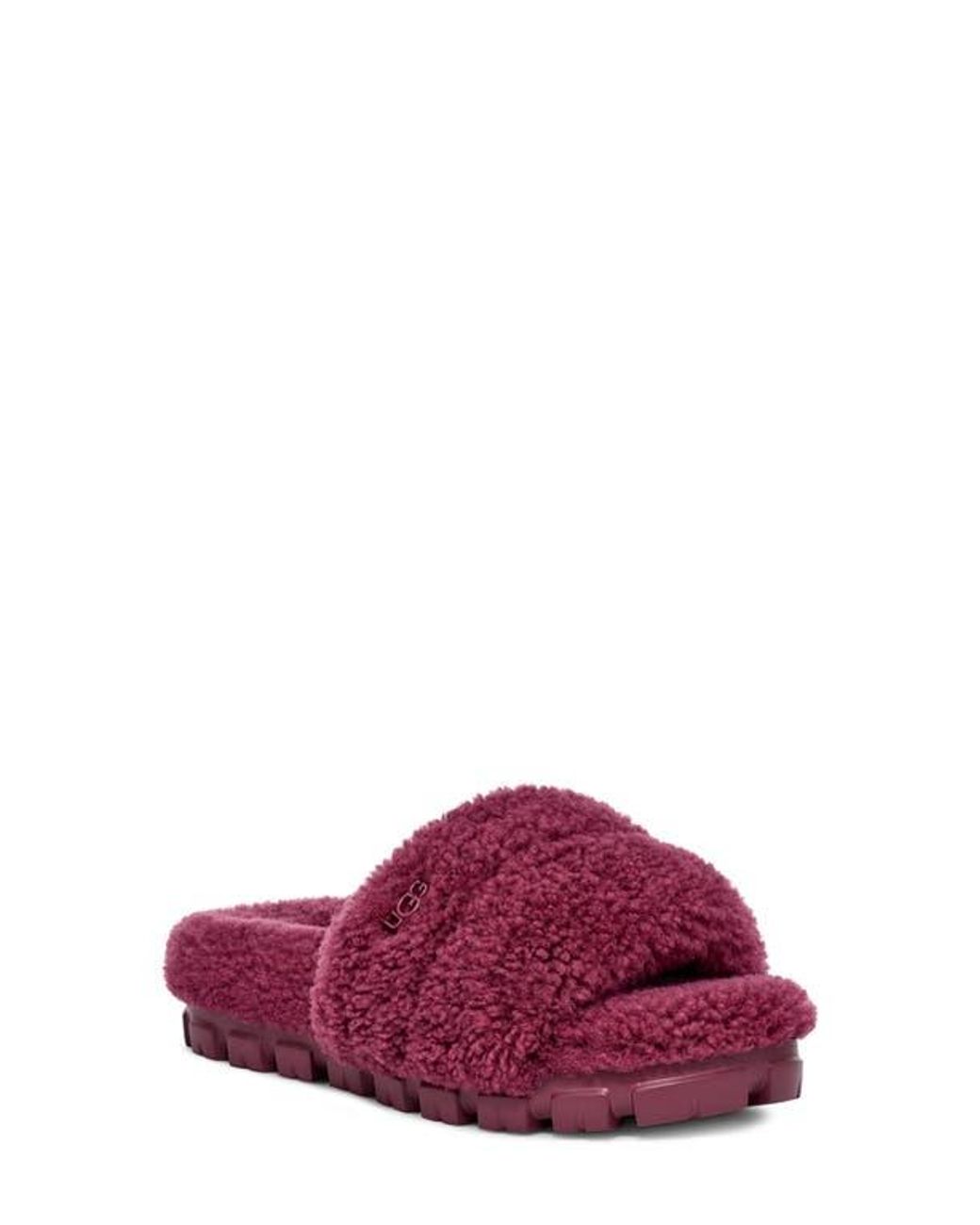 UGG Cozetta Curly Genuine Shearling Slide Slipper in Purple | Lyst