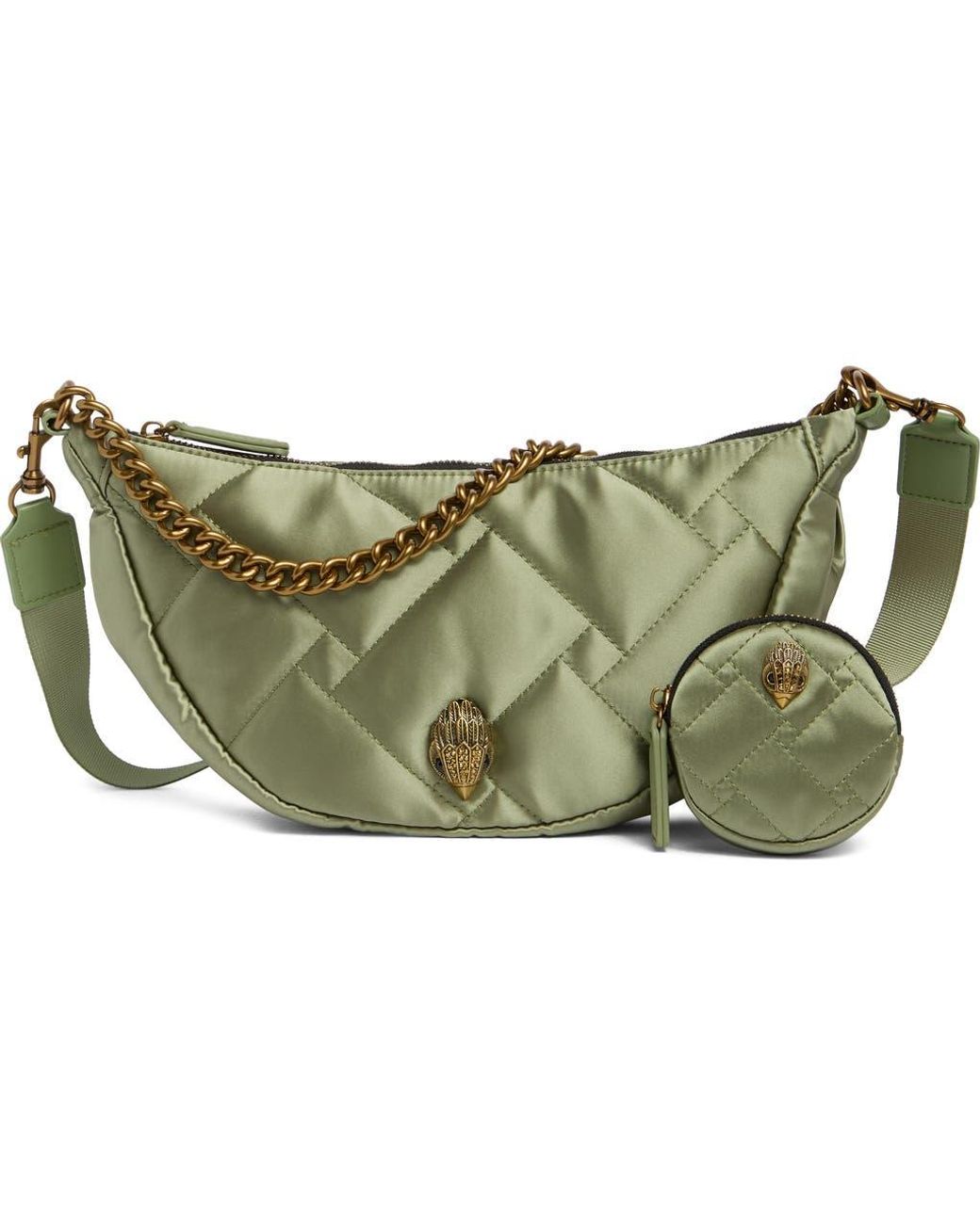 Kurt Geiger Moon Quilted Crossbody Bag in Green | Lyst