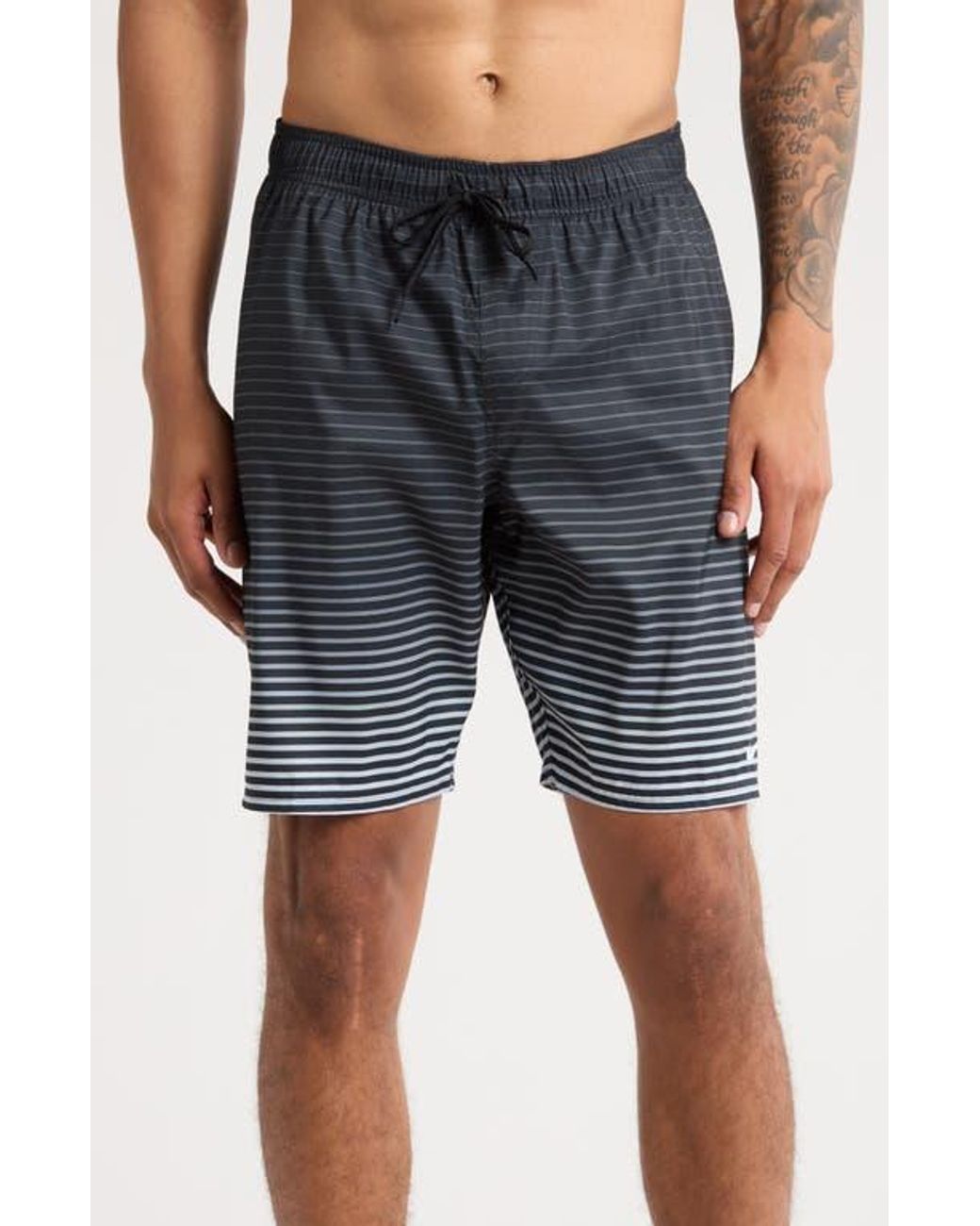 Nike Stripe Volley Swim Trunks in Blue for Men | Lyst