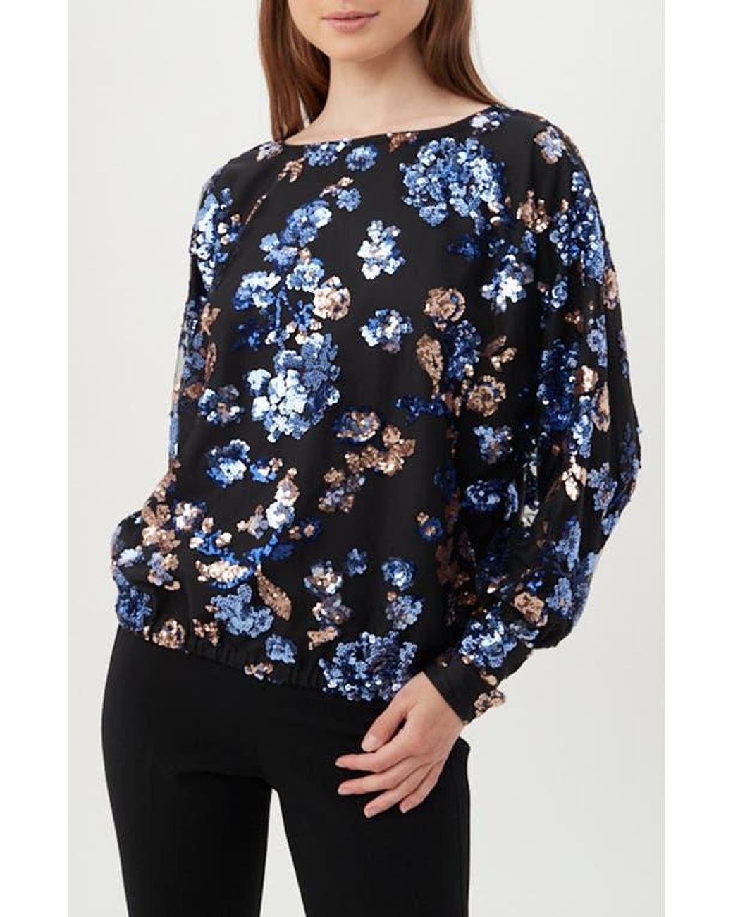 Trina Turk Sprite 3 Sequin Top in Blue | Lyst