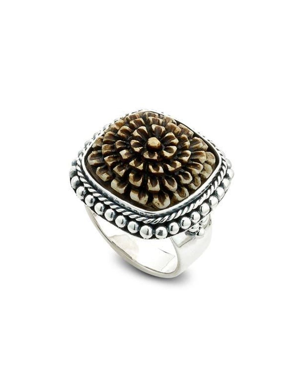 Samuel B. Carved Bone Ring in Brown | Lyst