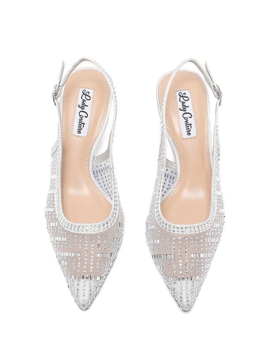 Lady Couture Linda Kitten Heel Slingback Pump in White | Lyst