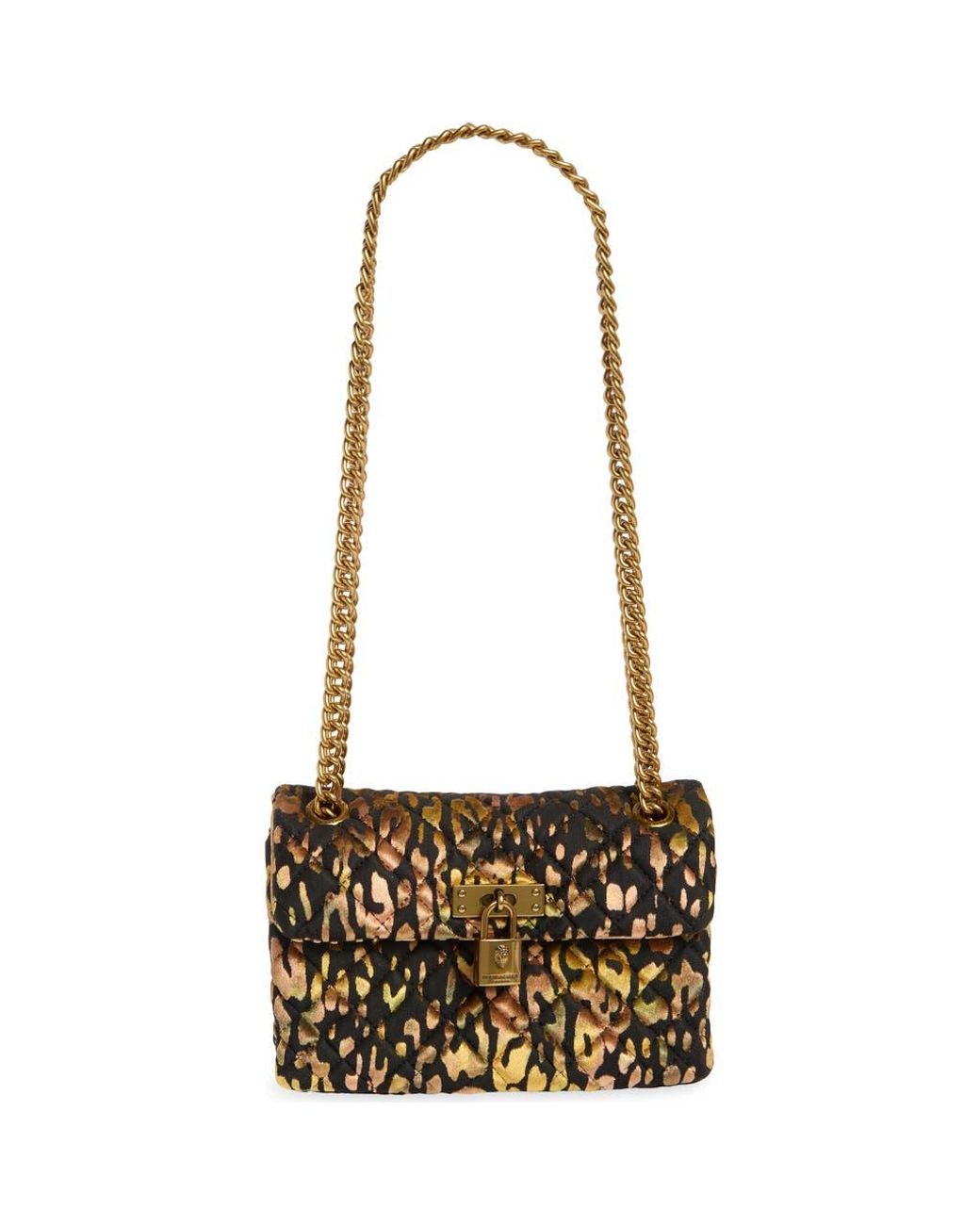 Kurt Geiger Leopard Print Velvet Mini Brixton Crossbody Bag in Black | Lyst