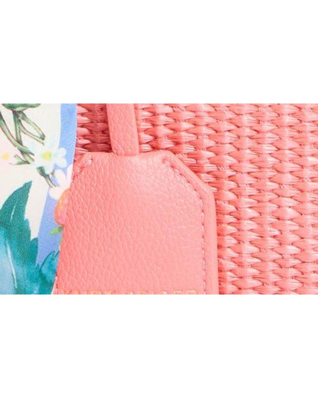 Kurt Geiger Small Chiswick Raffia Tote in Pink | Lyst