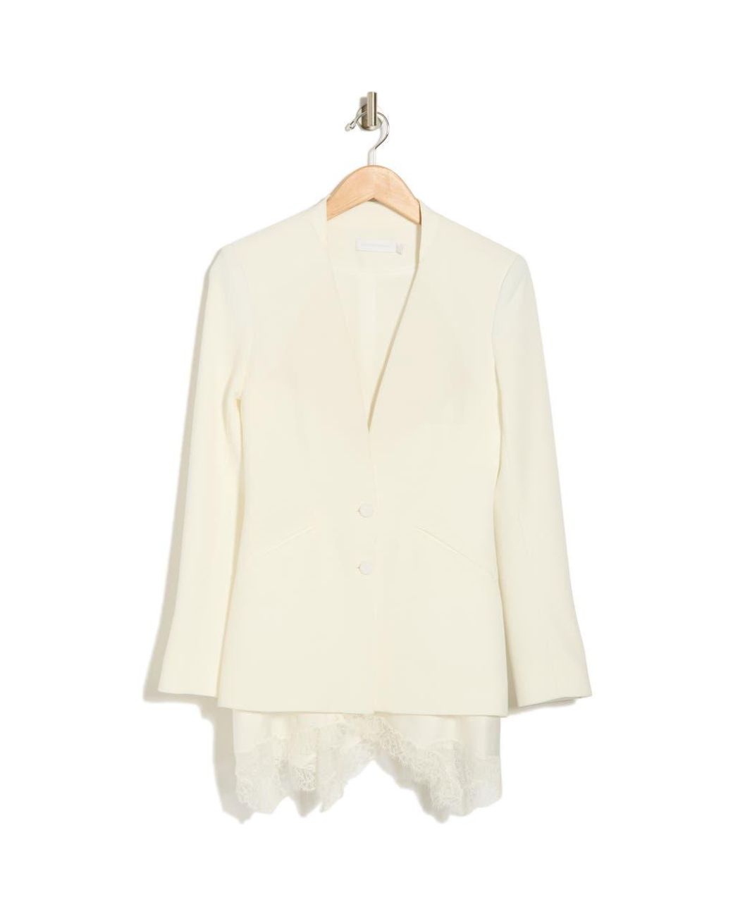 Jonathan Simkhai Jonathan Lace Trim Combo Crepe Basque Jacket in ...
