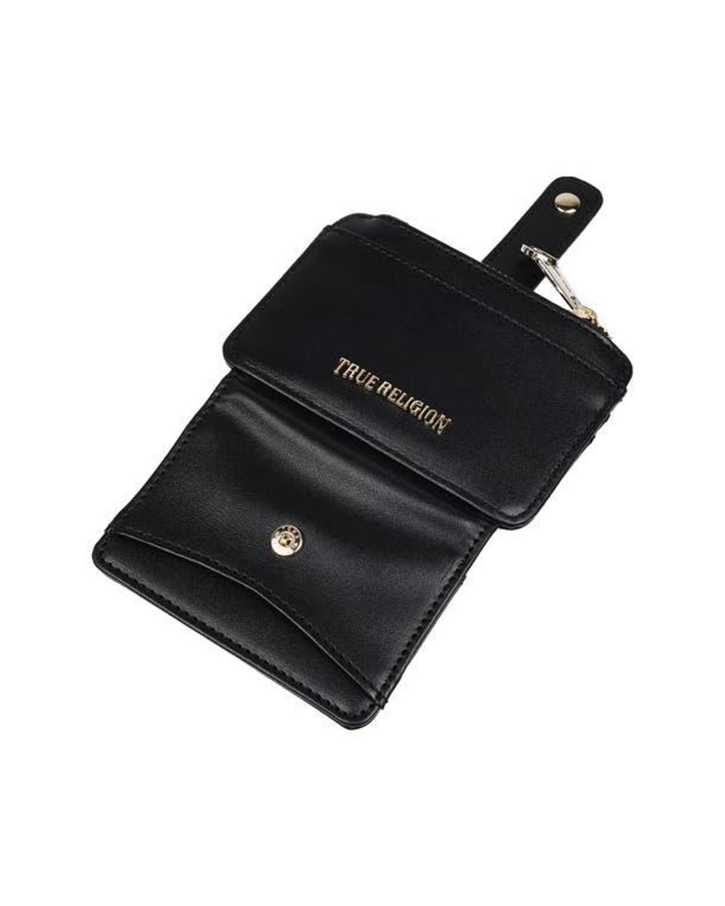 TRUE RELIGION Logo Bifold Wallet in Black | Lyst