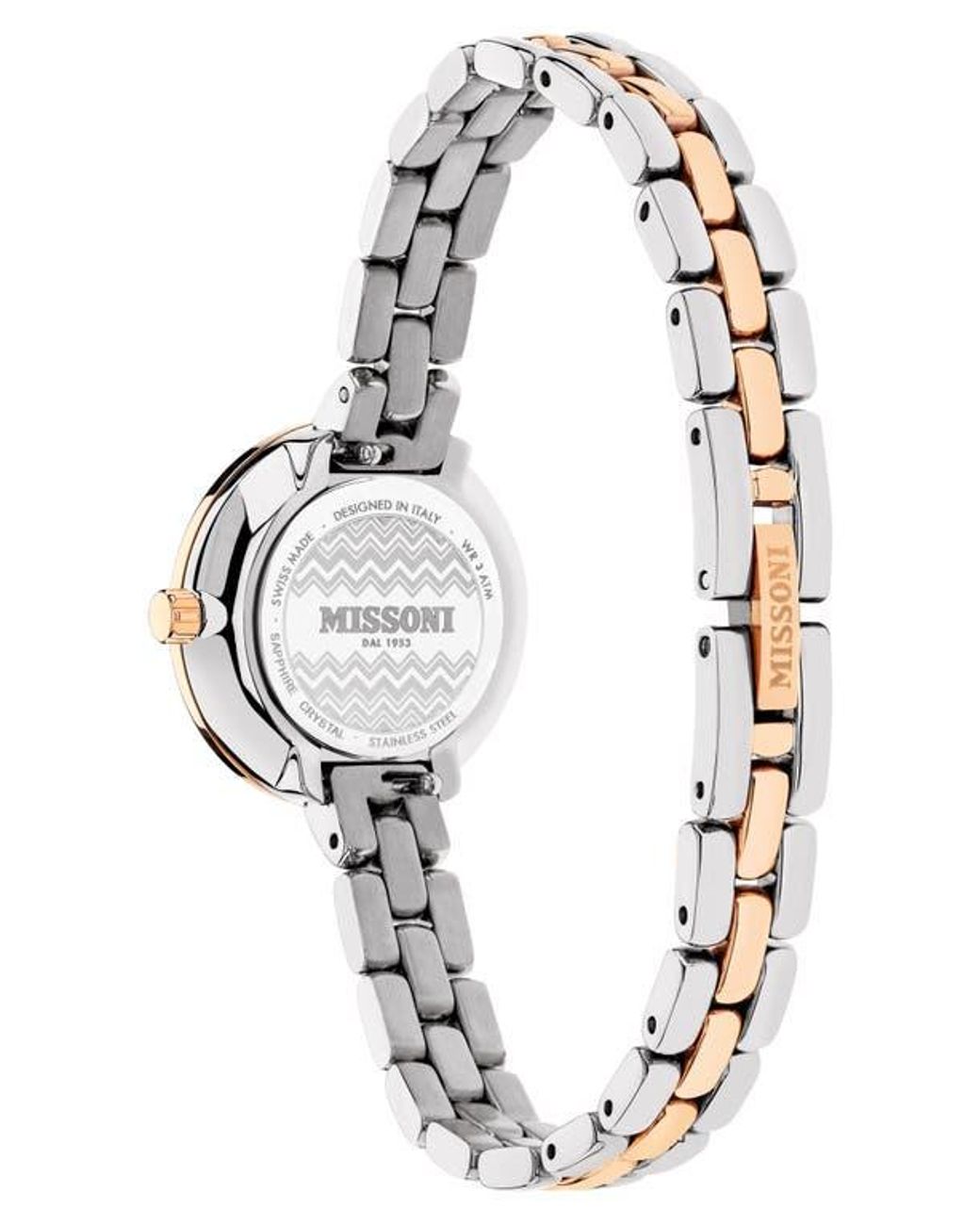 Missoni Two-Tone Bracelet Watch, 25Mm in White | Lyst