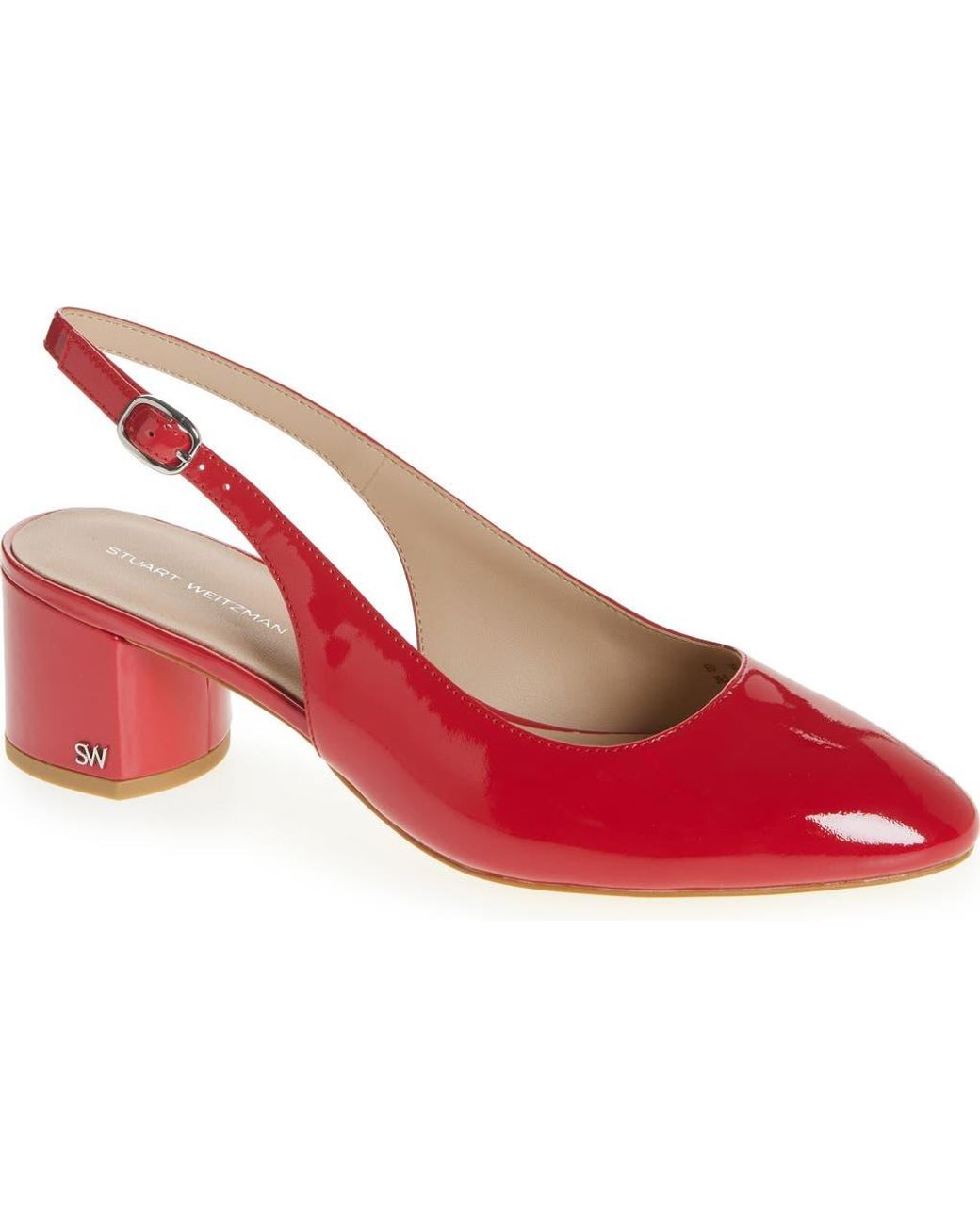 Stuart Weitzman Bridget Slingback Pump in Red | Lyst