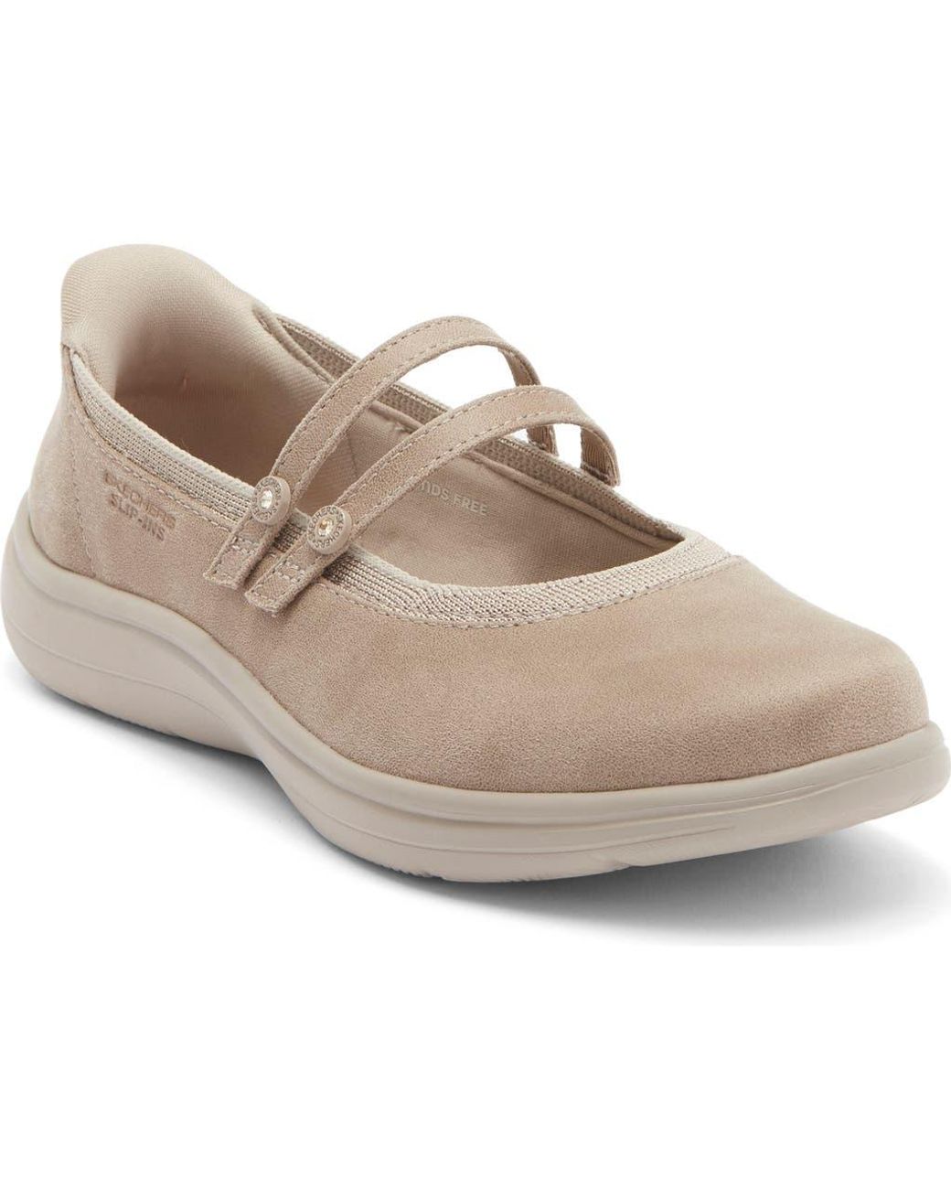 Skechers Slip-Ins On The Go Mary Jane Sneaker in Gray | Lyst
