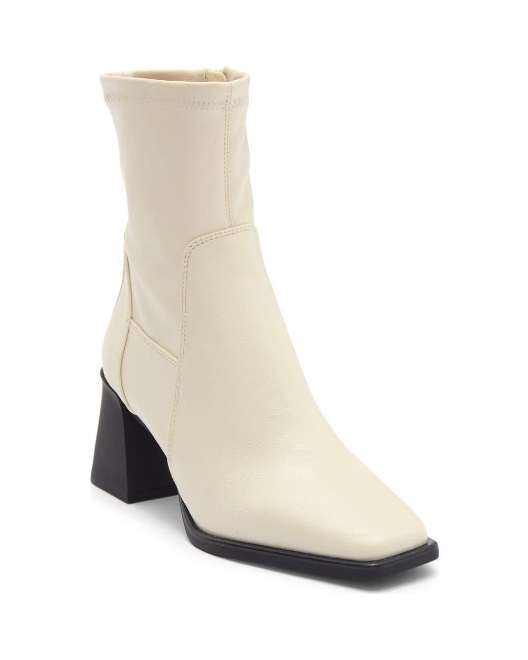 Steve Madden Vallie Square Toe Bootie in Natural | Lyst