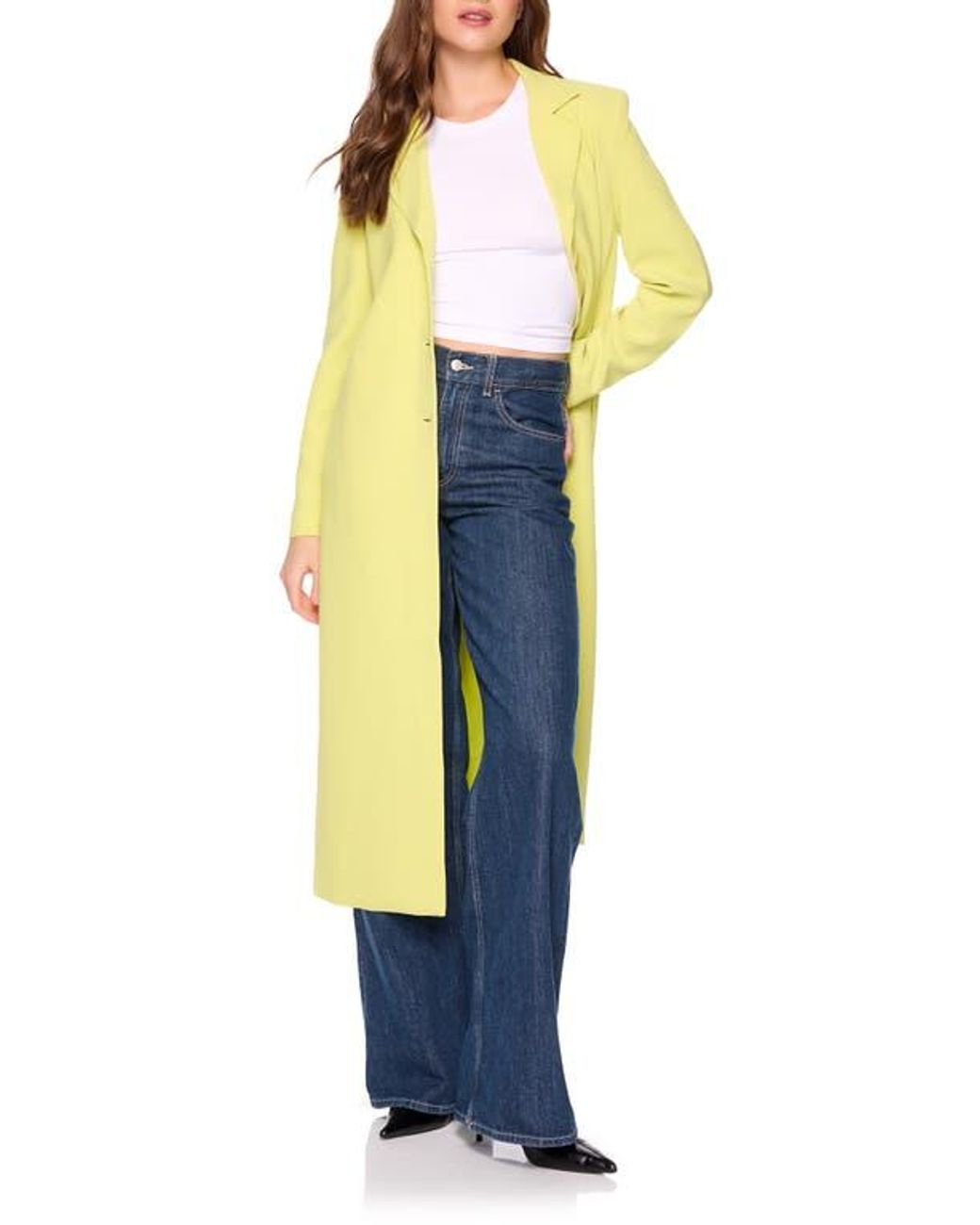 Susana Monaco Pebble Midi Blazer in Yellow | Lyst
