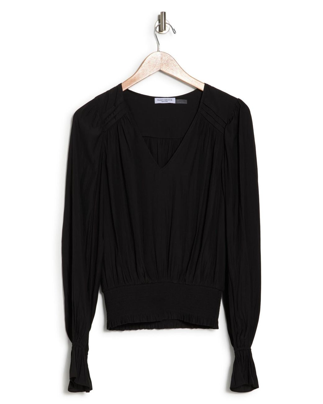 Ramy Brook Belen Long Puff Sleeve Top In Black Lyst