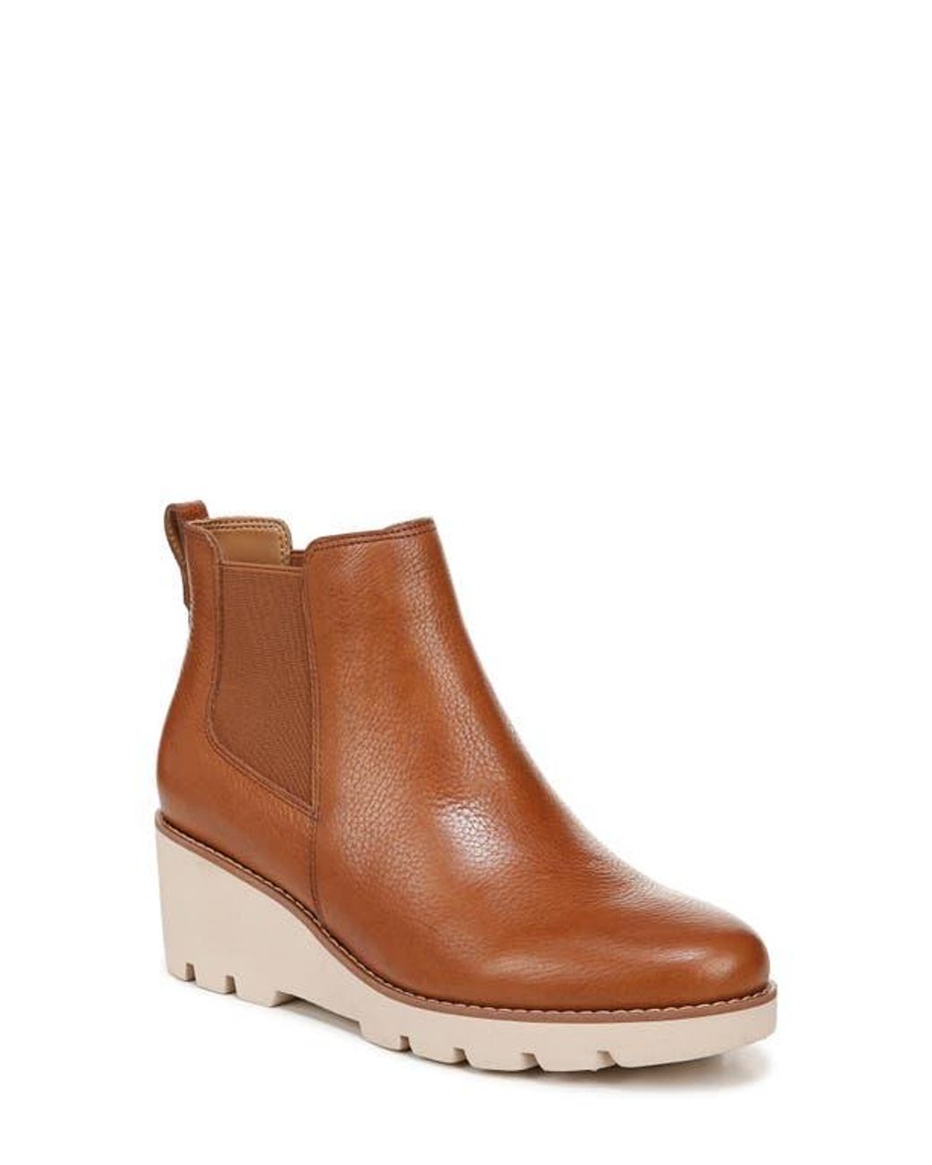 Vionic Aliso Wedge Chelsea Boot in Brown | Lyst