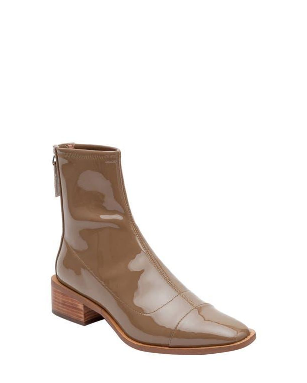 Linea Paolo Venata Block Heel Ankle Booties in Brown | Lyst