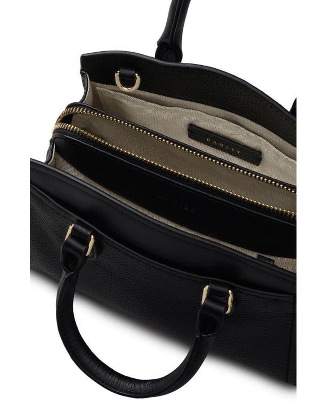 Radley Portland Way Mini Zip Leather Satchel in Black | Lyst