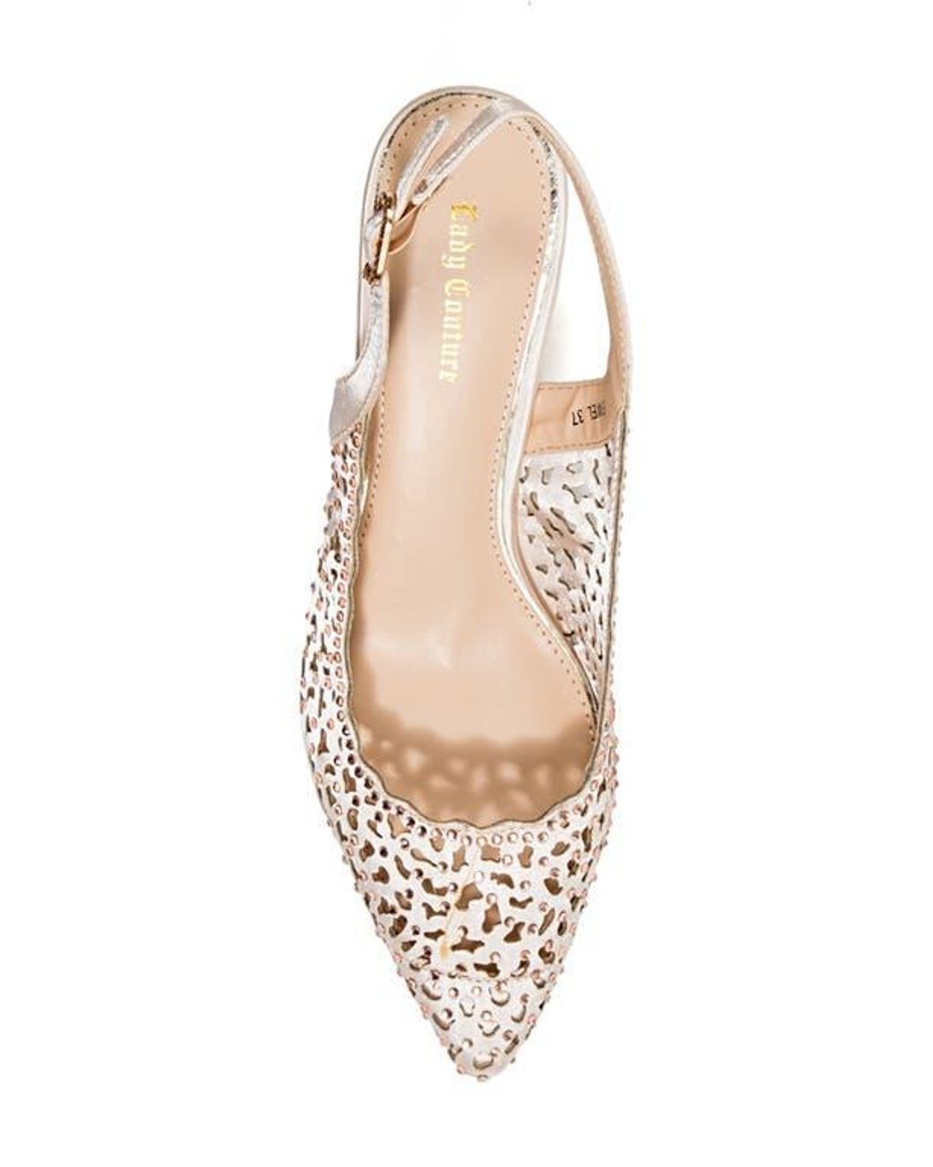 Lady Couture Rhinestone Laser Cut Slingback Pump in Pink | Lyst