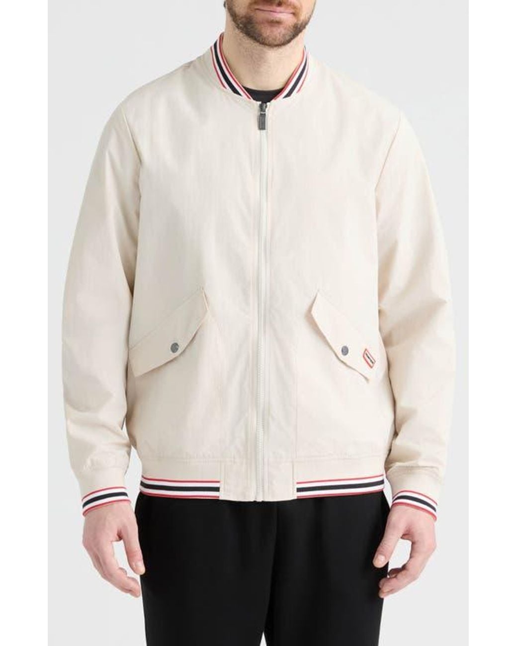 HUNTER Gaston Water Repellent Bomber Jacket in White for Men | Lyst