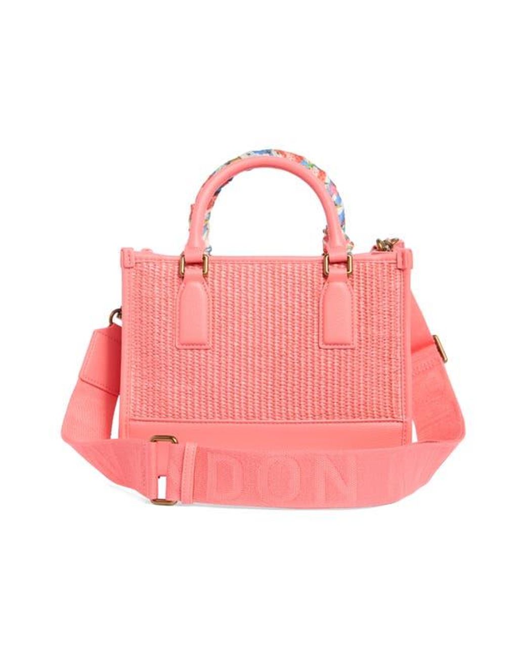 Kurt Geiger Small Chiswick Raffia Tote in Pink | Lyst