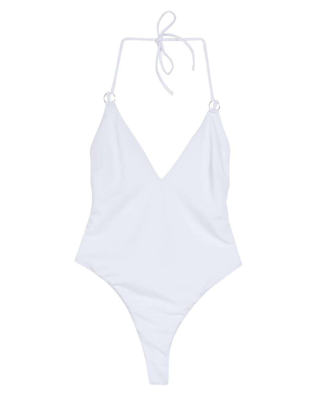 ASOS O-ring Strappy One-piece Swimsuit in White | Lyst