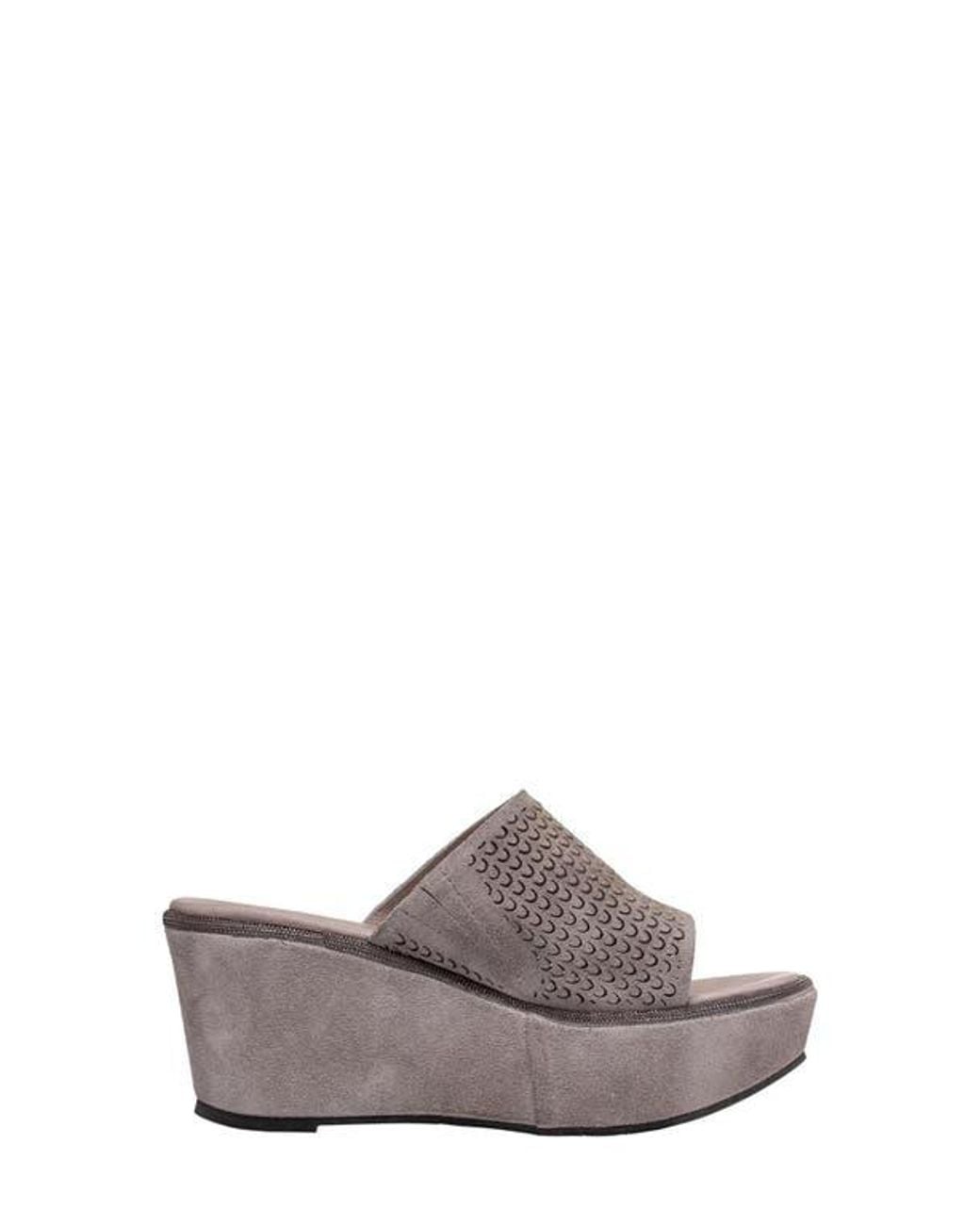 Antelope Kinsley Platform Slide Sandal in Gray | Lyst