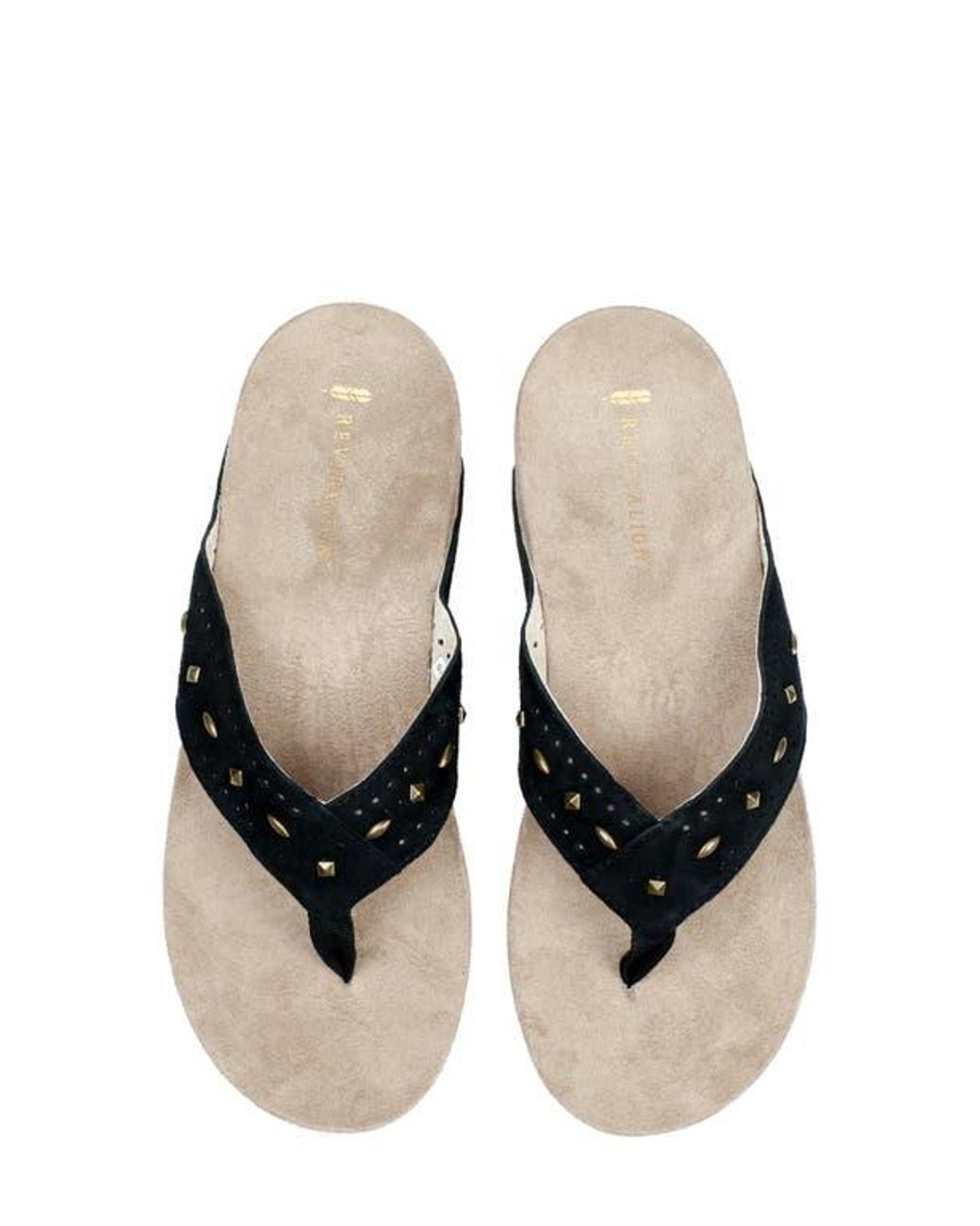 Revitalign Kena Stud Orthotic Flip Flop in Black | Lyst