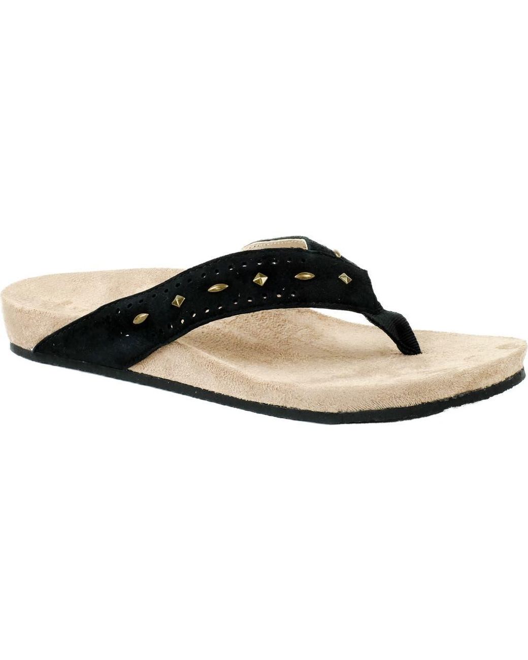 Revitalign Kena Stud Orthotic Flip Flop in Black | Lyst