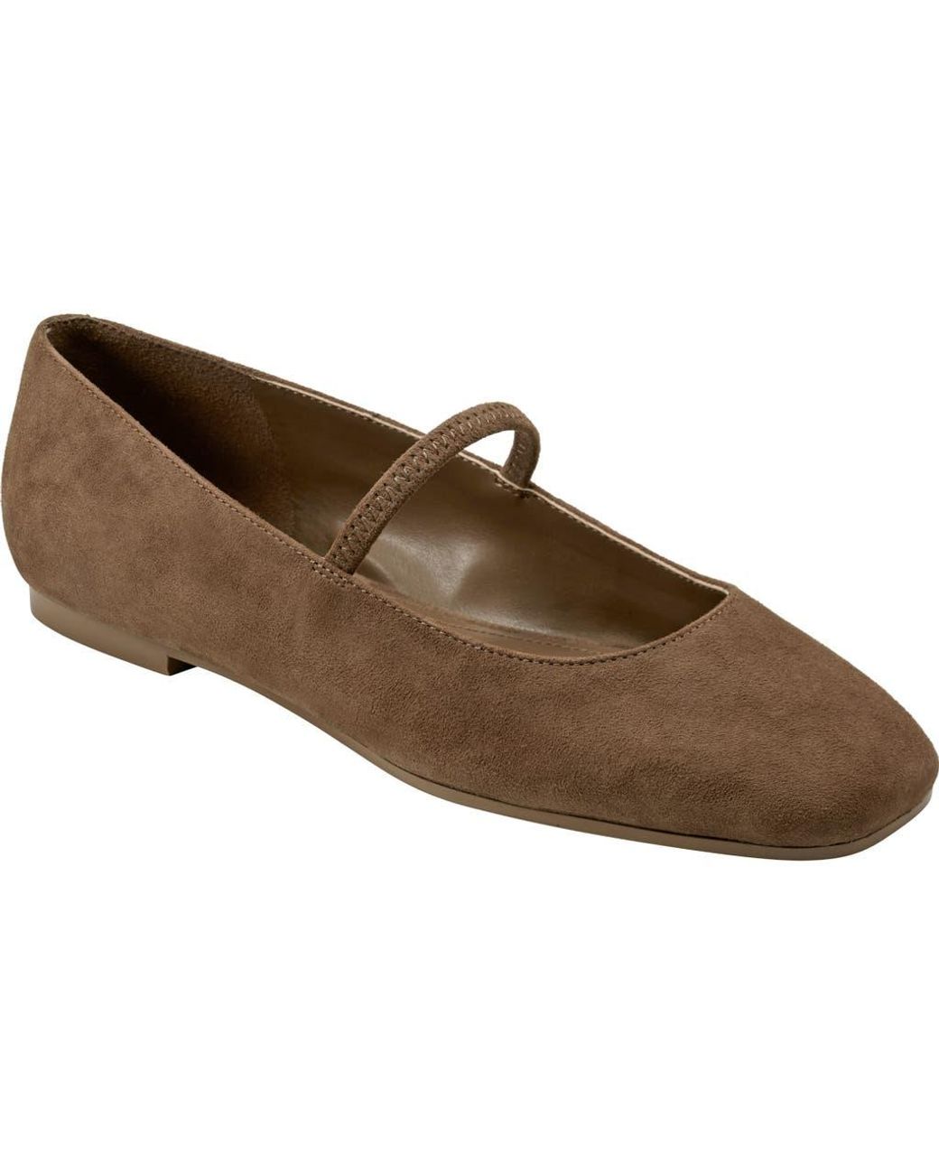 Marc Fisher Urella Mary Jane Flat in Brown | Lyst