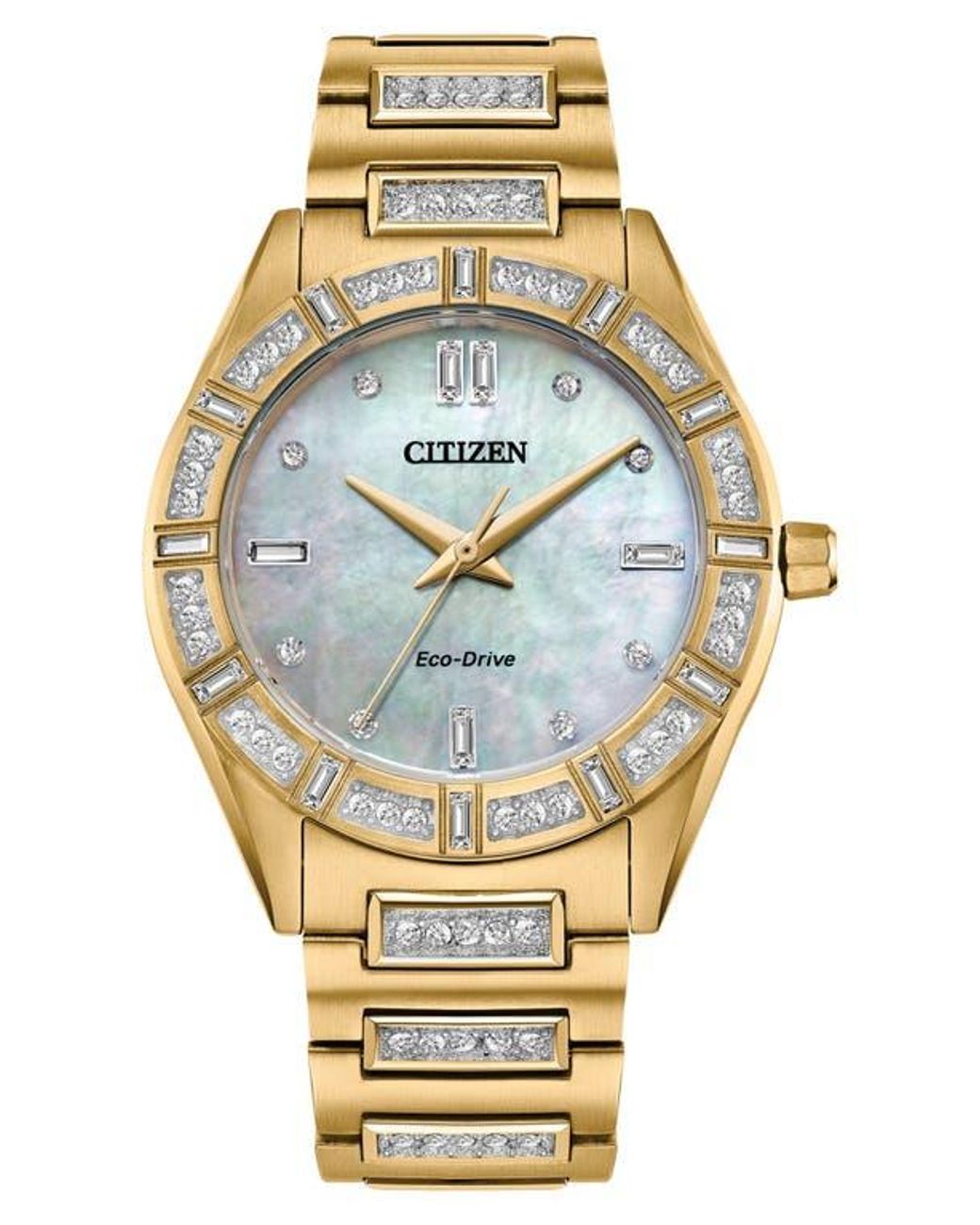 Citizen Crystal Mother-of-Pearl Bracelet Watch in Metallic | Lyst