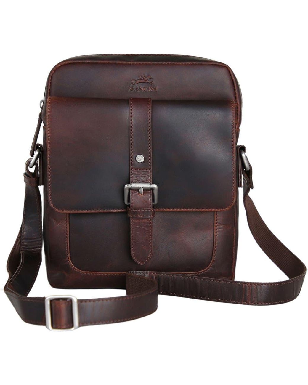 Mancini Buffalo Collection Leather Crossbody Bag in Black for Men | Lyst