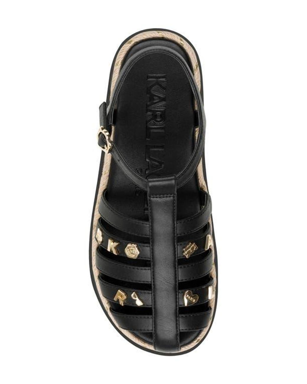KARL LAGERFELD Chaselyn Fisherman Sandal in Black | Lyst