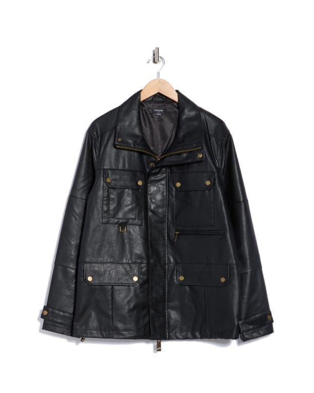 Noize Carl Faux Leather Jacket in Black for Men | Lyst