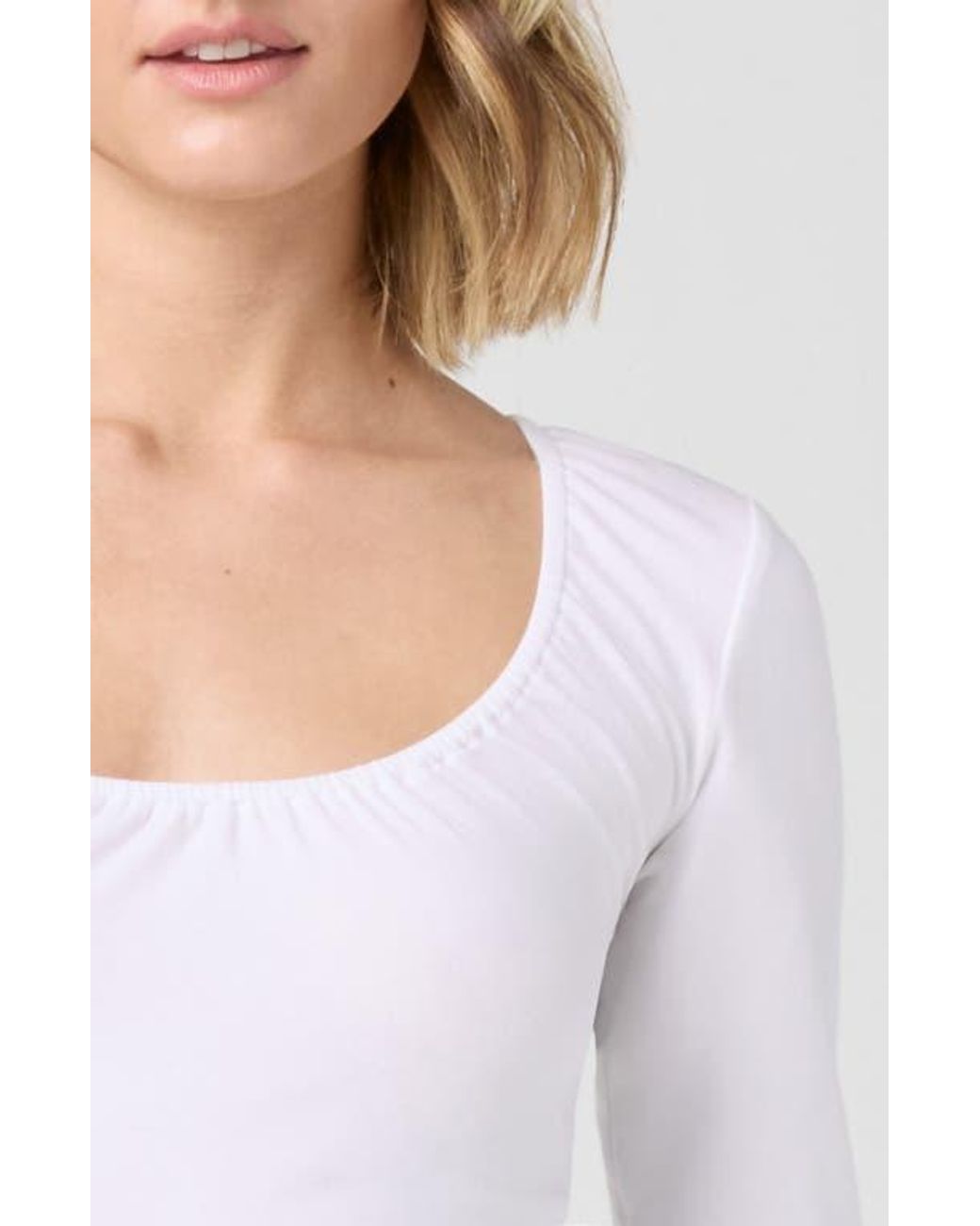 Florence By Mills Fitted Long Sleeve Crop Top in White | Lyst