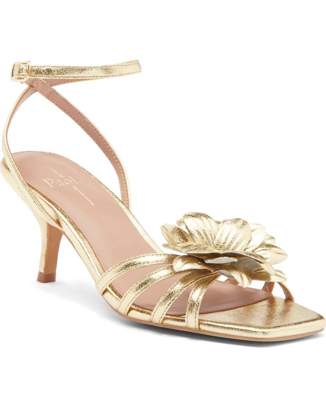 Linea Paolo Candice Flower Sandal in Metallic | Lyst