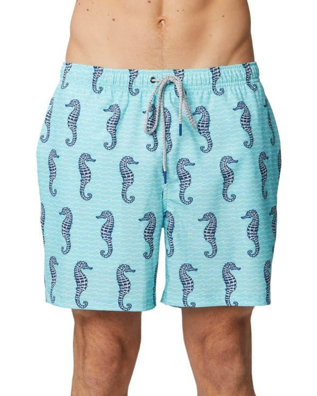 Rainforest Curled Tails Seahorse Stretch Swim Trunks in Blue for Men | Lyst