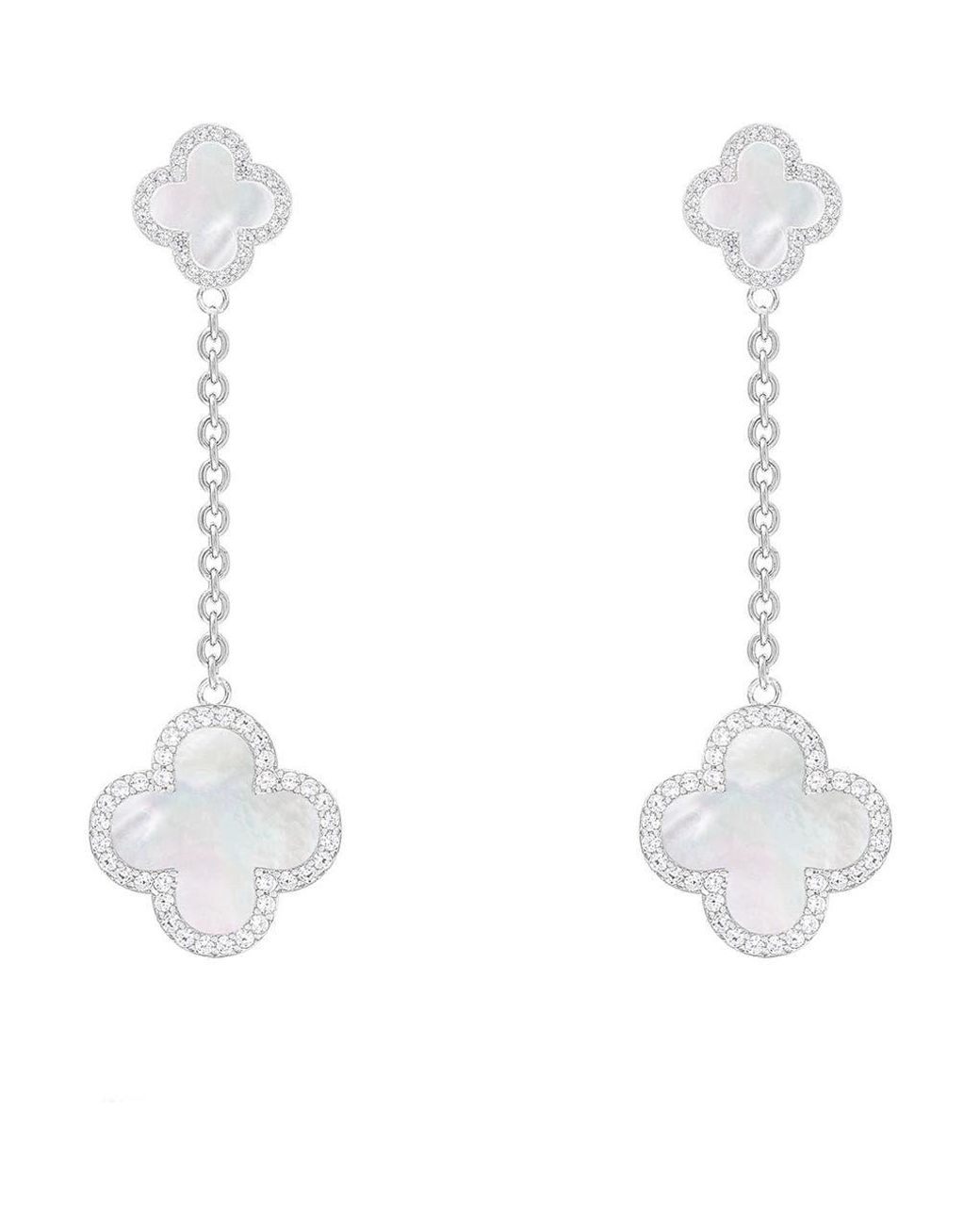 Splendid Mother-Of-Pearl Clover Drop Earrings in White | Lyst