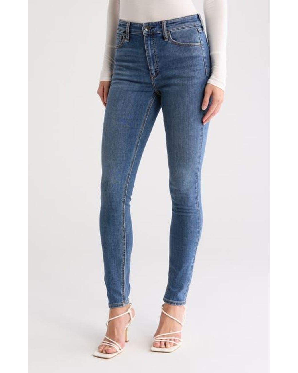 Rag & Bone Tina High Waist Skinny Jeans in Blue | Lyst