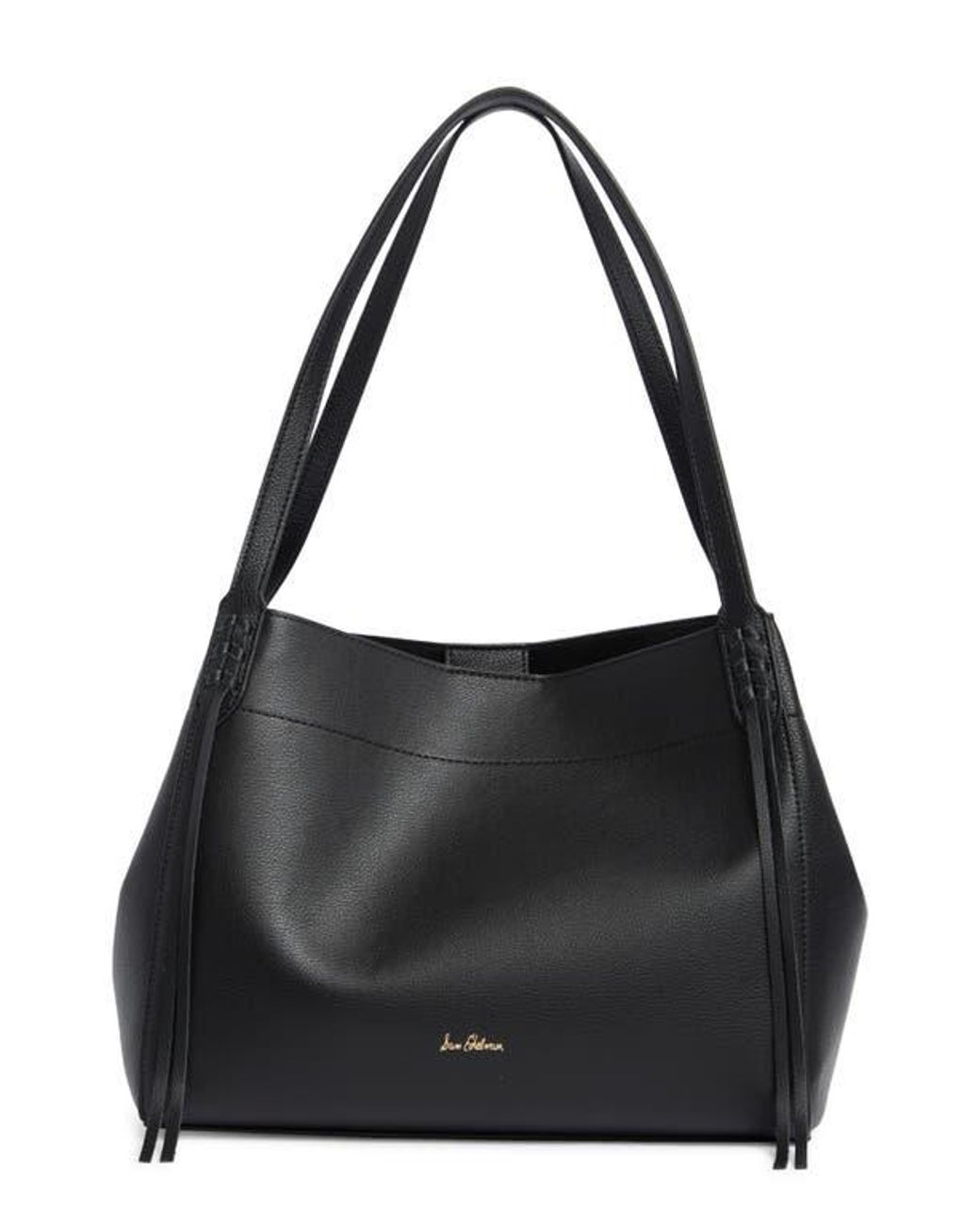 Sam Edelman Hellen Pebbled Leather Tote Bag in Black | Lyst