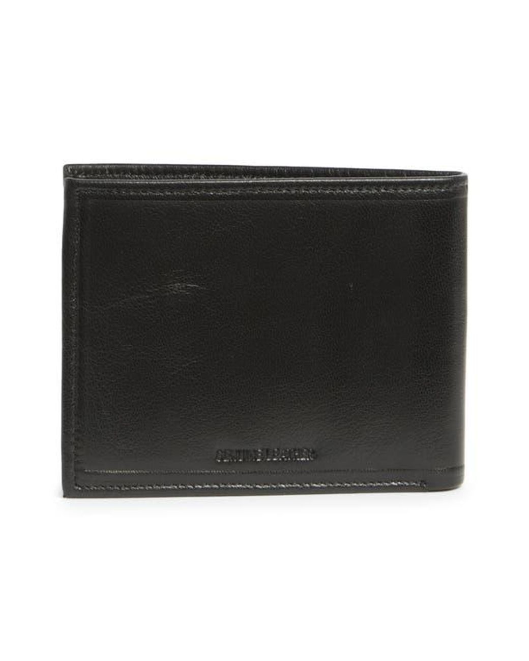 Original Penguin Stitch Crease Leather Bifold Wallet in Black for Men ...