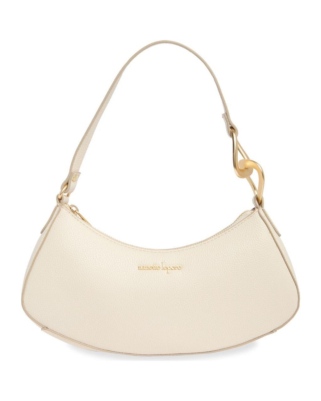 Nanette Lepore Jaala Oversize Link Crescent Shoulder Bag in Natural | Lyst