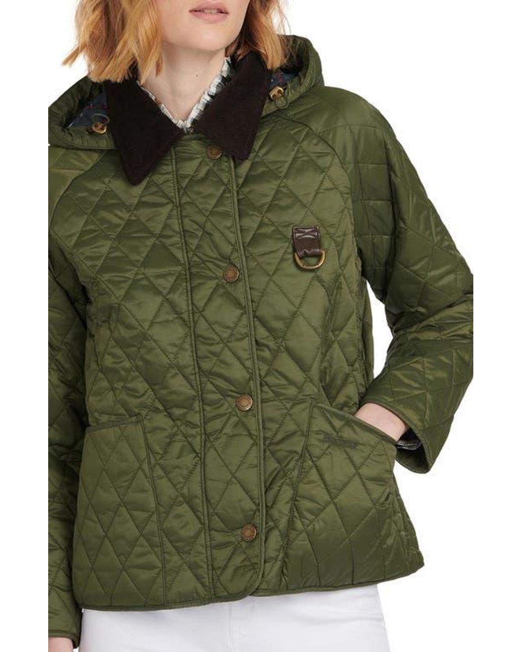 Barbour Tobymory Hooded Quilted Jacket in Green | Lyst
