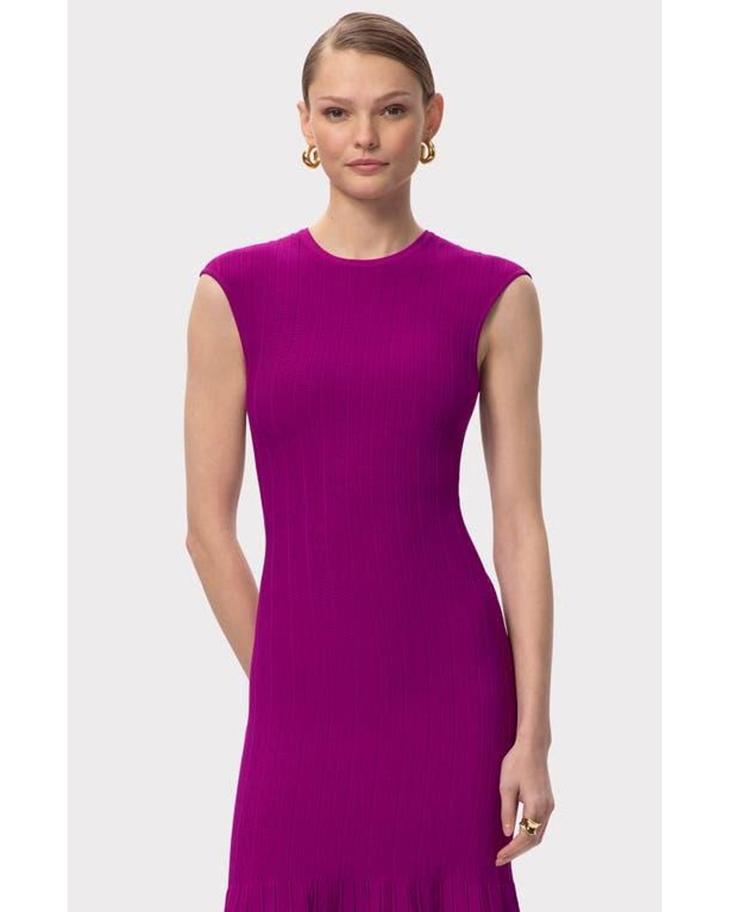 Hervé Léger The Bridget Fit & Flare Dress in Purple | Lyst