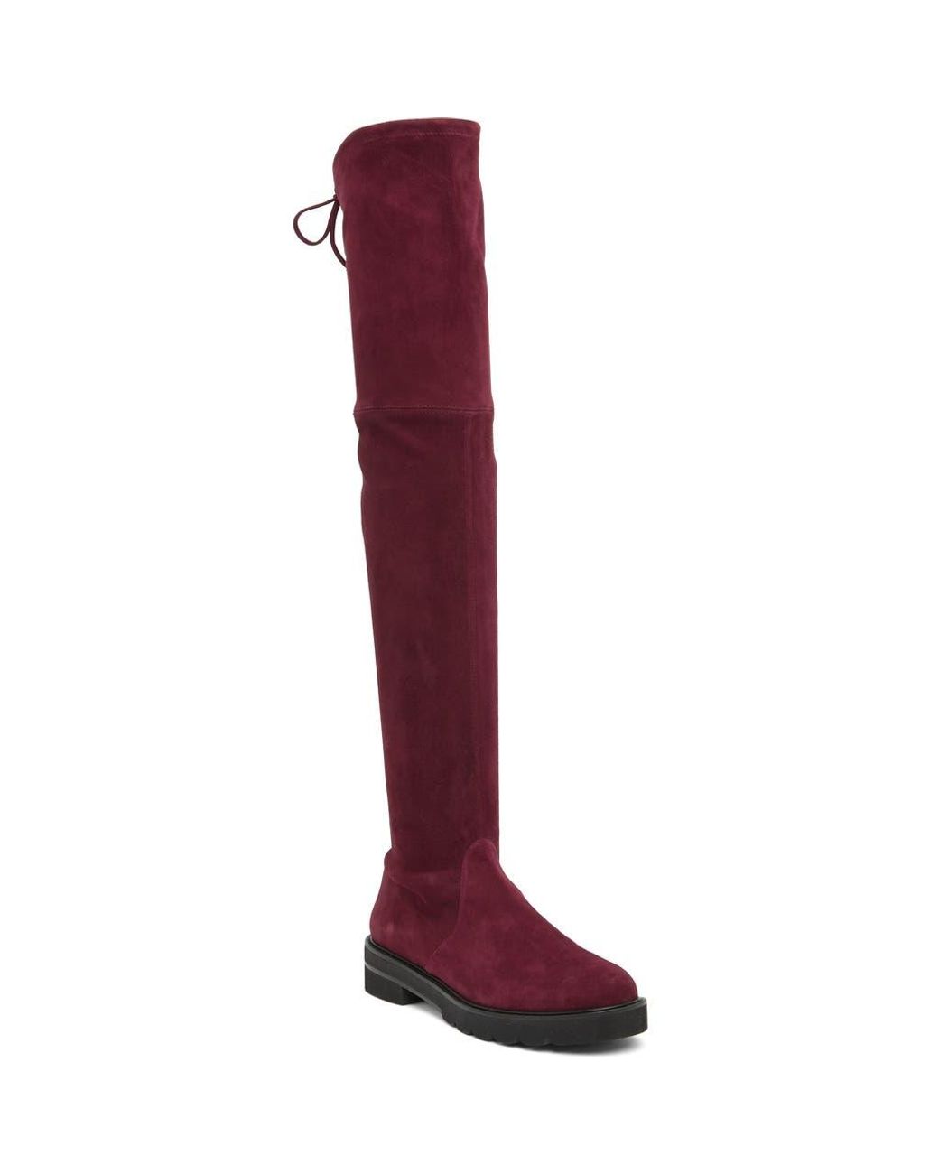 Stuart Weitzman Lowland Lift Over-The-Knee Boot in Red | Lyst