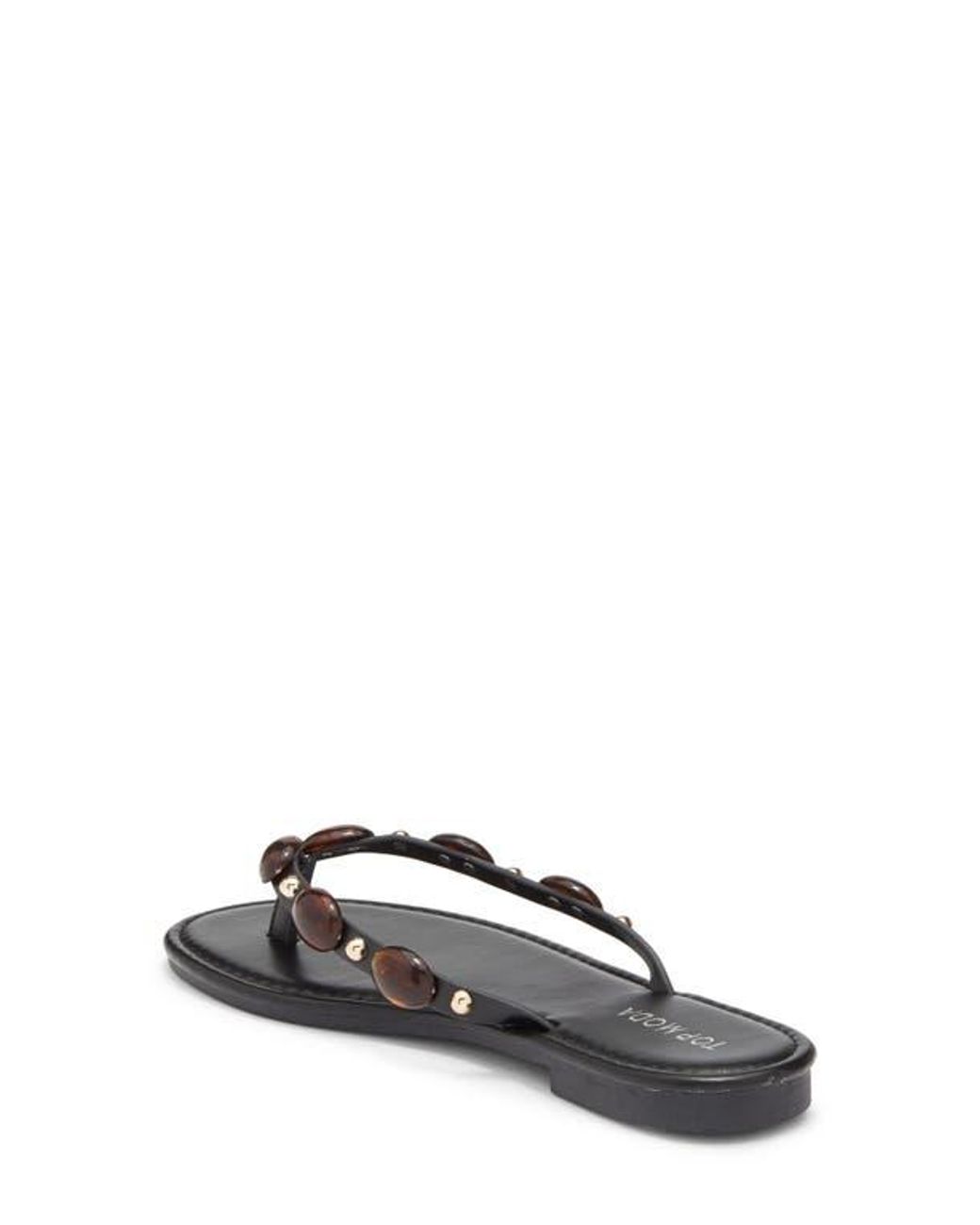 Top Moda Aria Studded Flip Flop in White | Lyst