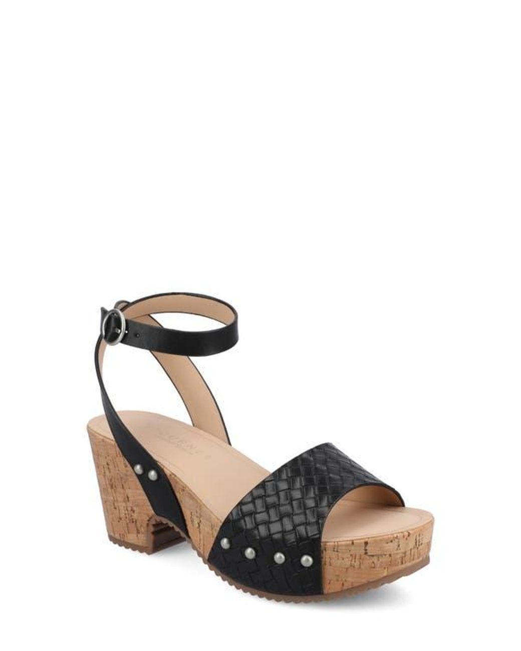 Journee Collection Vanessa Block Heel Platform Sandal in Black | Lyst