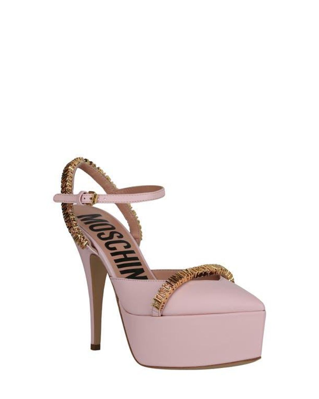 Moschino Logo Chain Platform Pump in Pink | Lyst